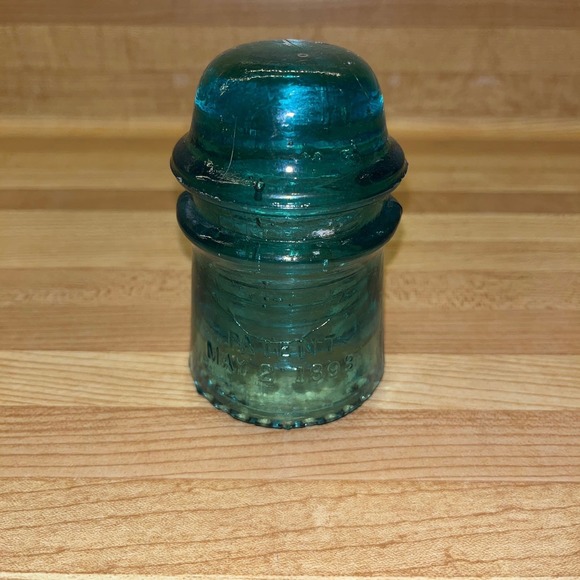 Hemingray | Other | Vintage Hemingray Insulator Bluegreen Glass Patent ...